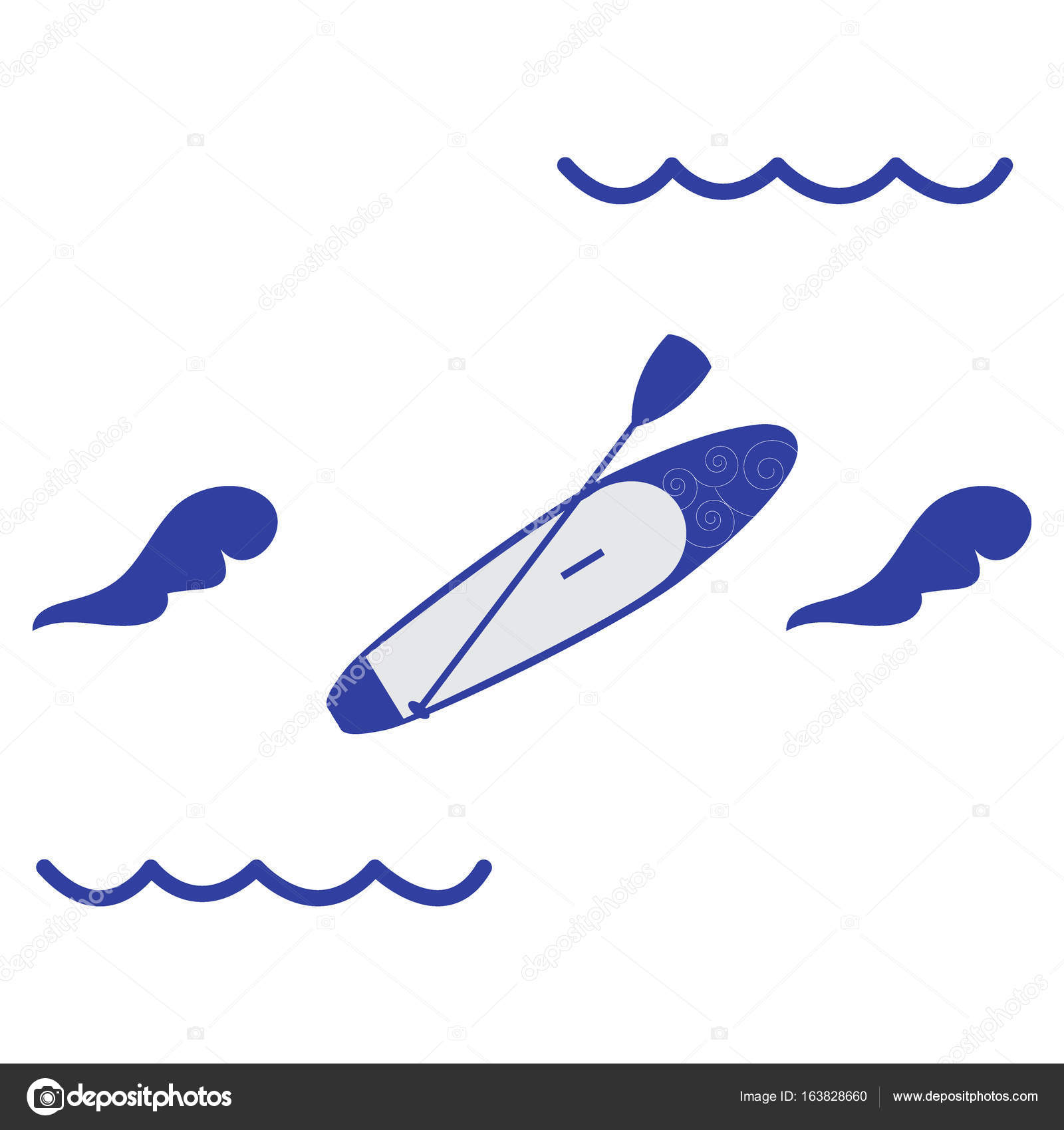 Stylized icon of a colored stand up paddling Stock Vector by ...