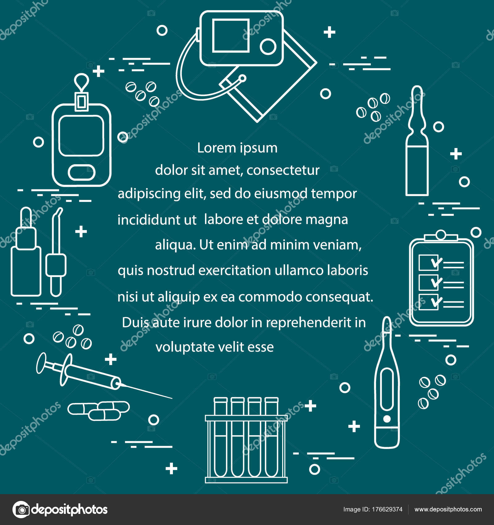 Medical devices, tools and drugs arranged in a circle. Stock Vector by ...
