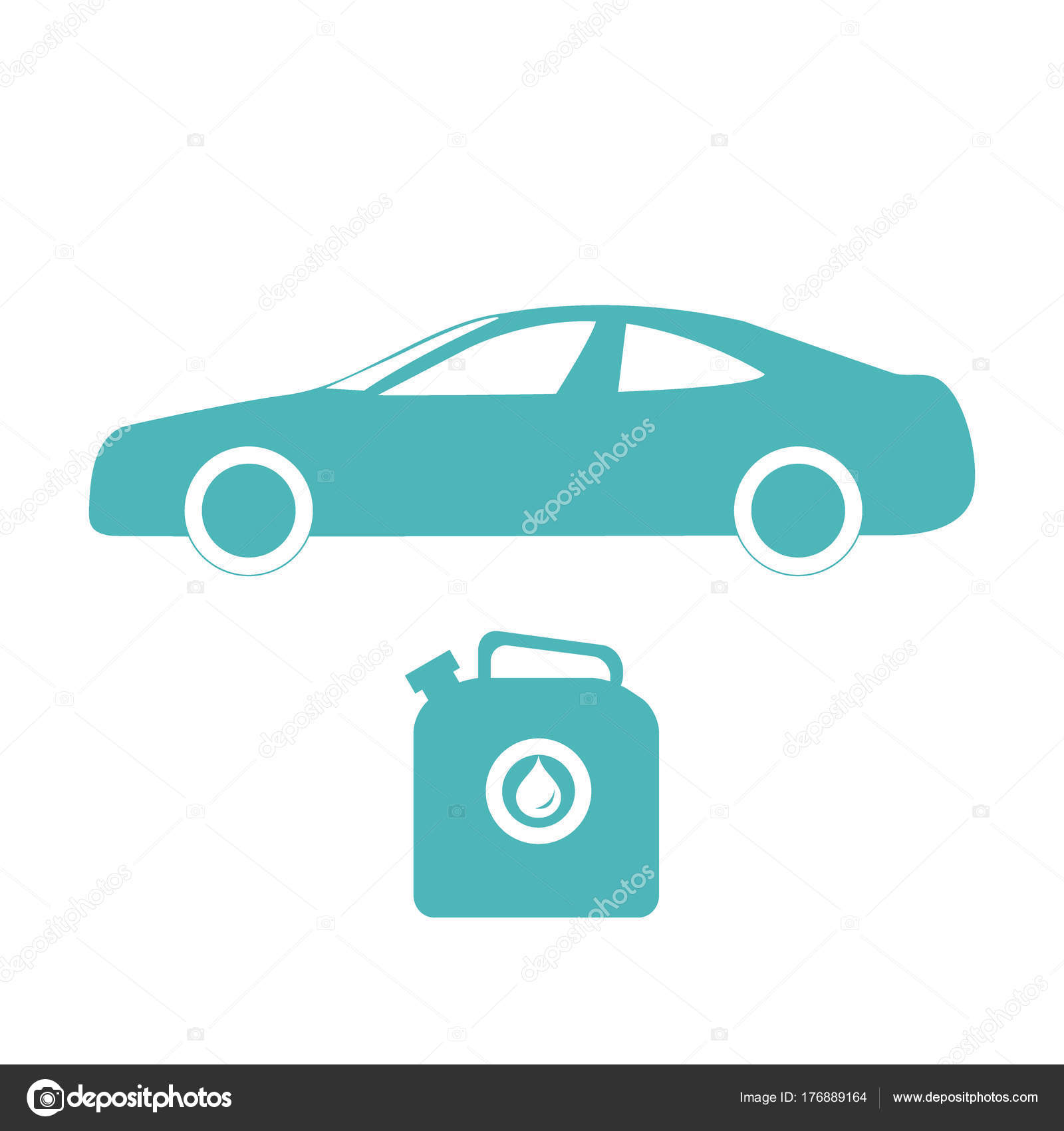 Stylized icon of the car and canister of gasoline Stock Vector by ...