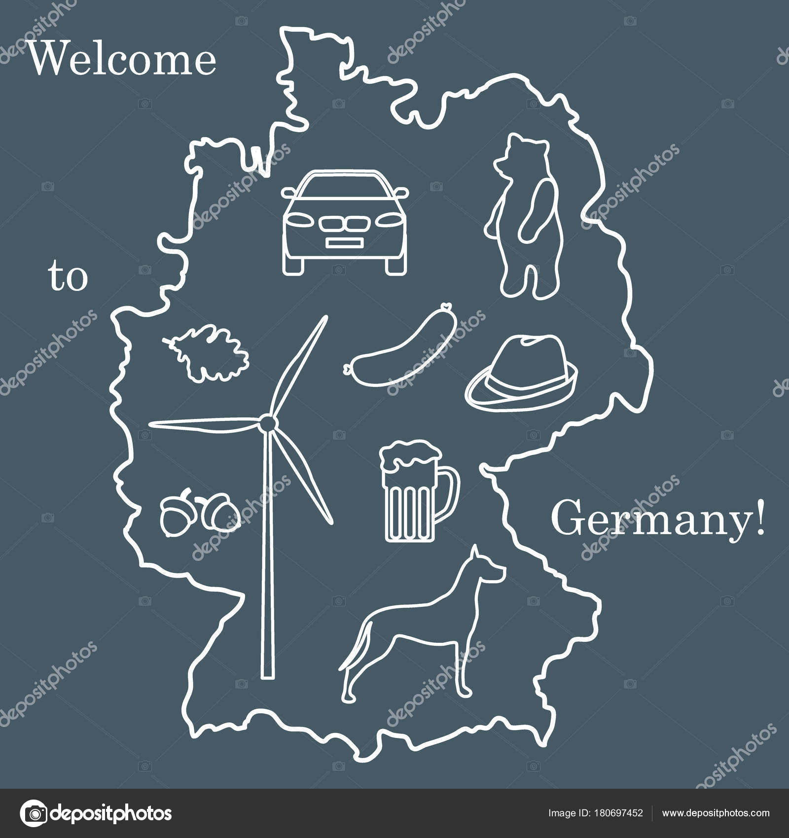 Vector illustration with various symbols of Germany. Travel and Stock ...