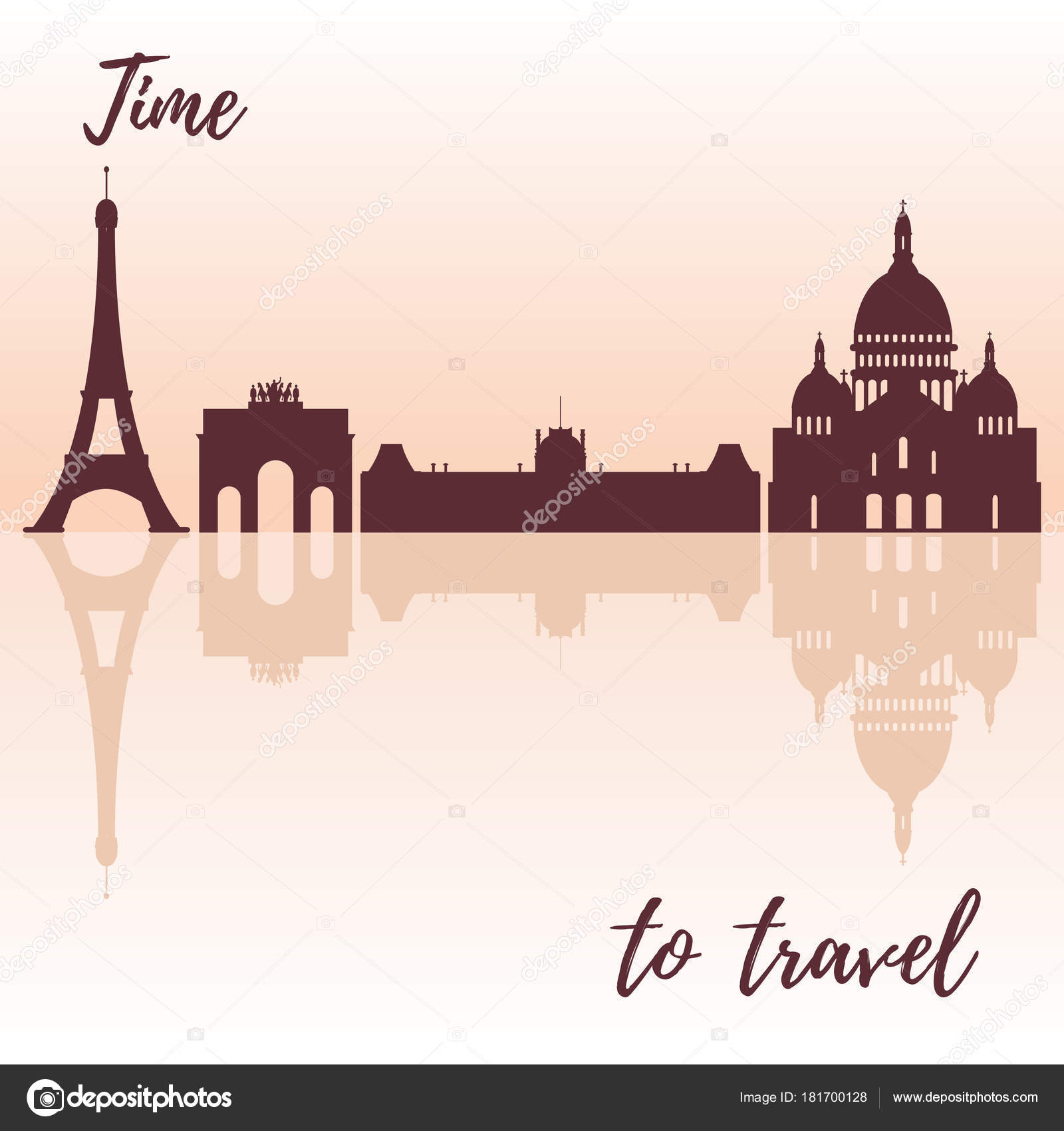 Download - Famous buildings of Paris. Symbols and landmarks. Design for ...