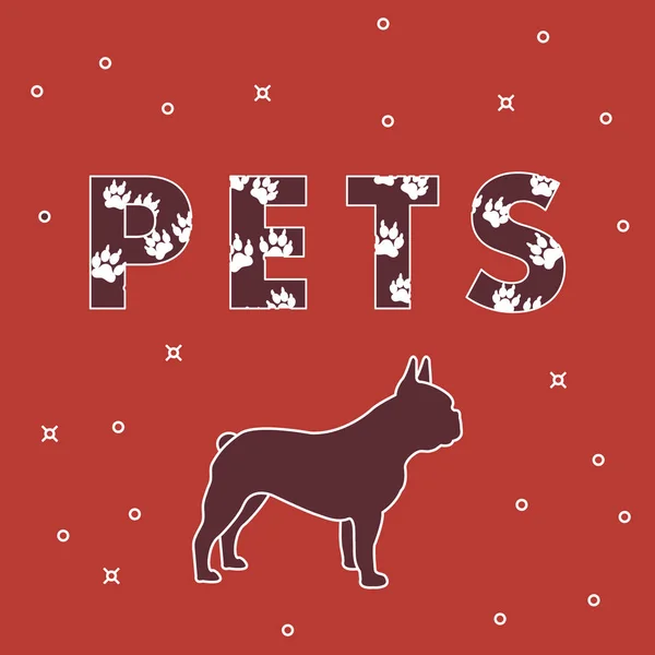 Dog and and the inscription Pets with traces. Stock Vector by ...