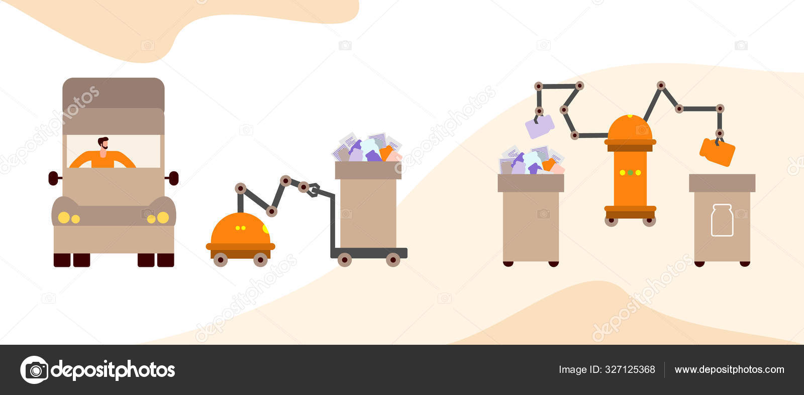 Vector People Robot Sorting Waste Recycling Eco Stock Vector by ... Vector People Robot Sorting Waste Recycling Eco Stock Vector by ...
