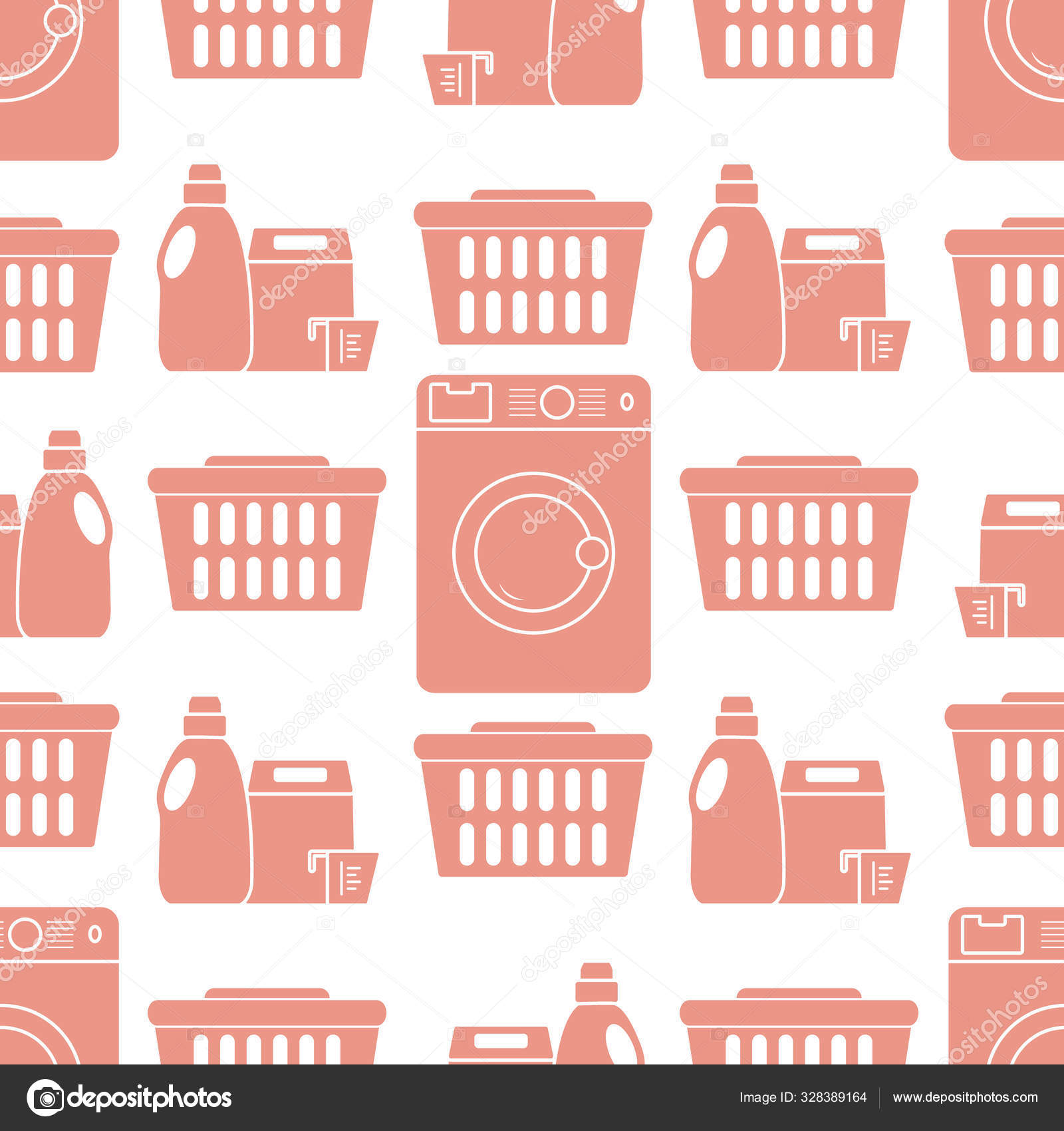 Vector Pattern Washing clothes Laundry service Stock Vector by ...