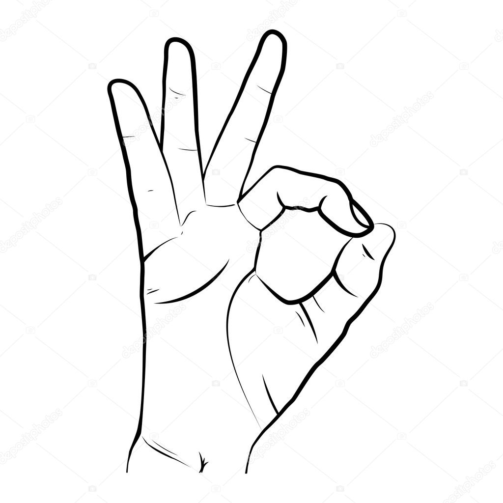Okay Hand Sign Sketch
