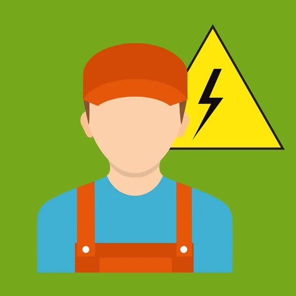 Electrician worker. Icon electric signs of work safety isolated — Stock ...