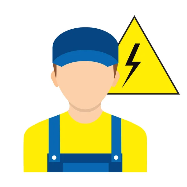 Electrician worker. Icon electric signs of work safety isolated — Stock ...