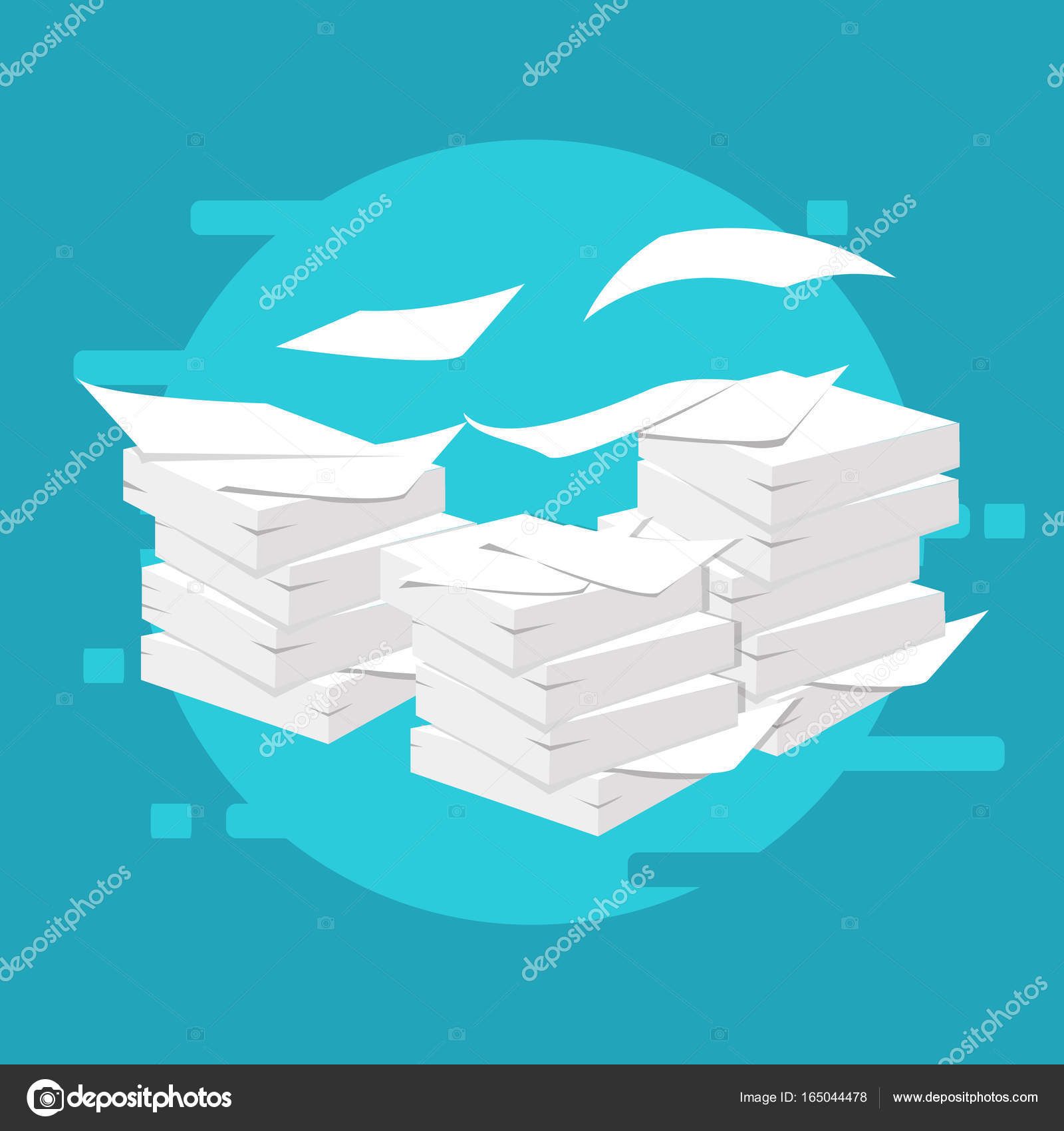 Documents. Stack, pile of paper. Paperwork and routine. Vector Stock ...