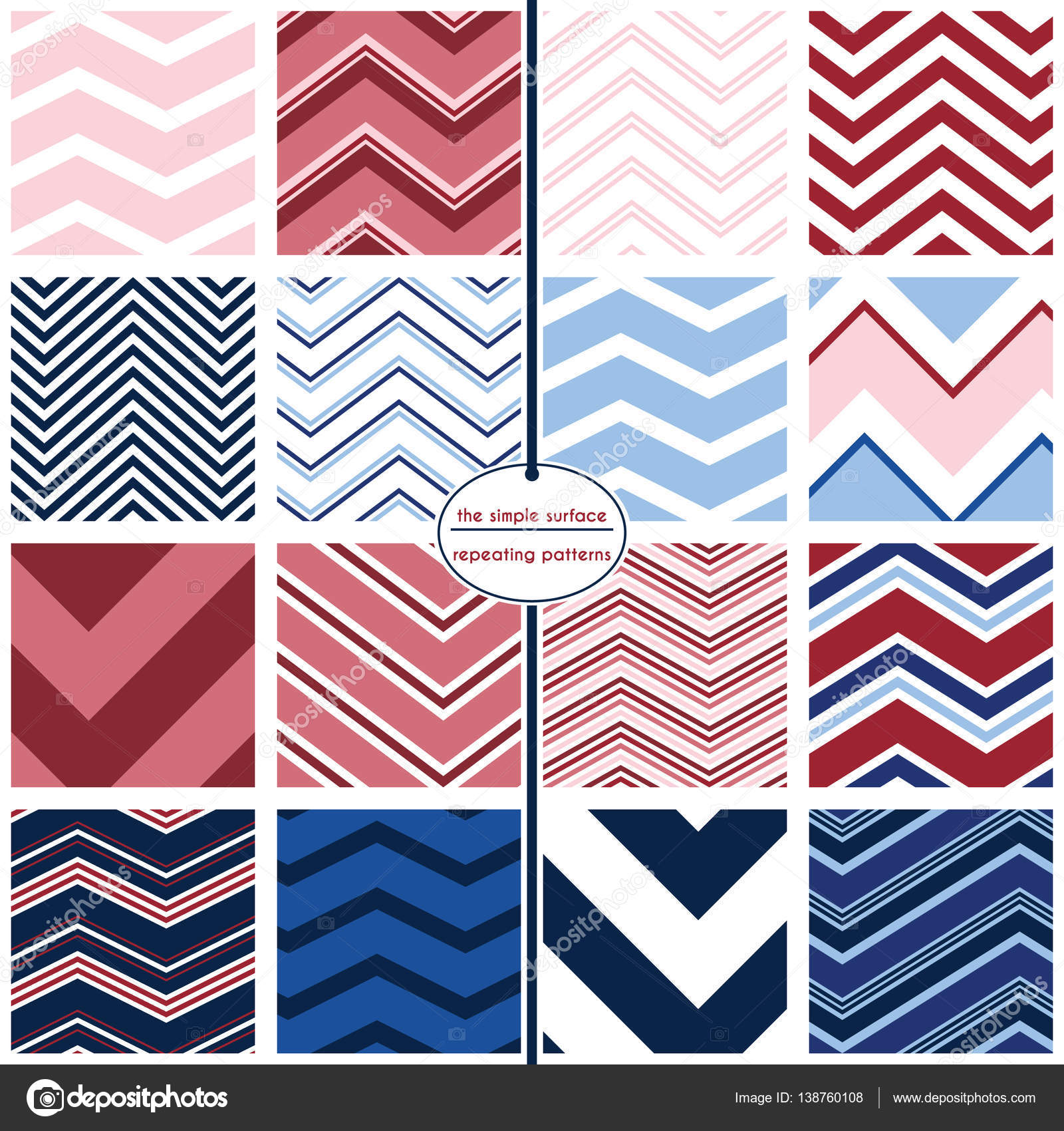 Chevron seamless patterns. 16 chevron patterns for digital paper ...