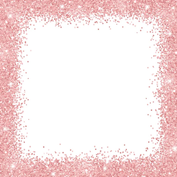 Rose gold border glitter with color effect on white background. Vector ...