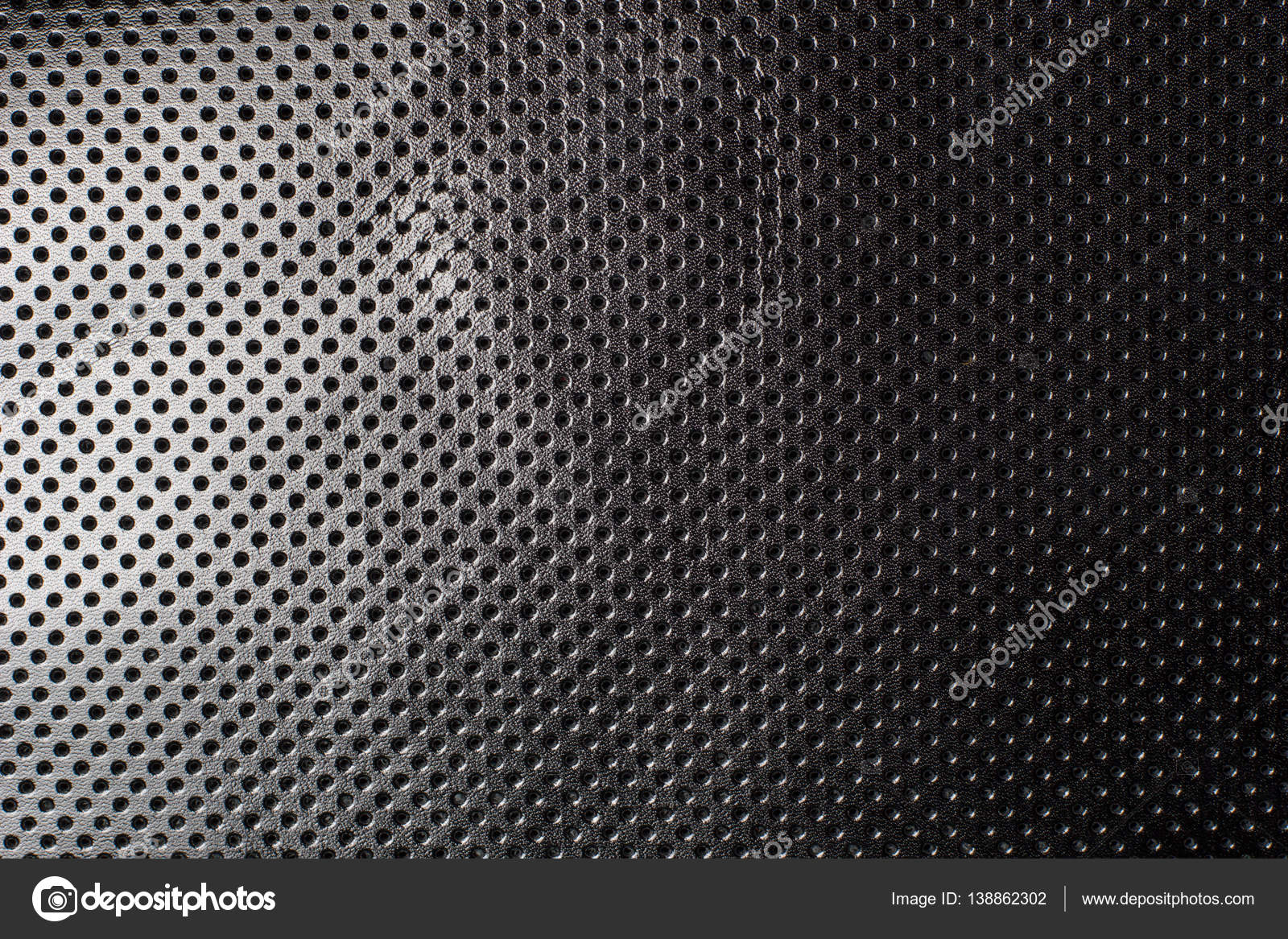 Black and white gradient perforated leather texture background Stock ...