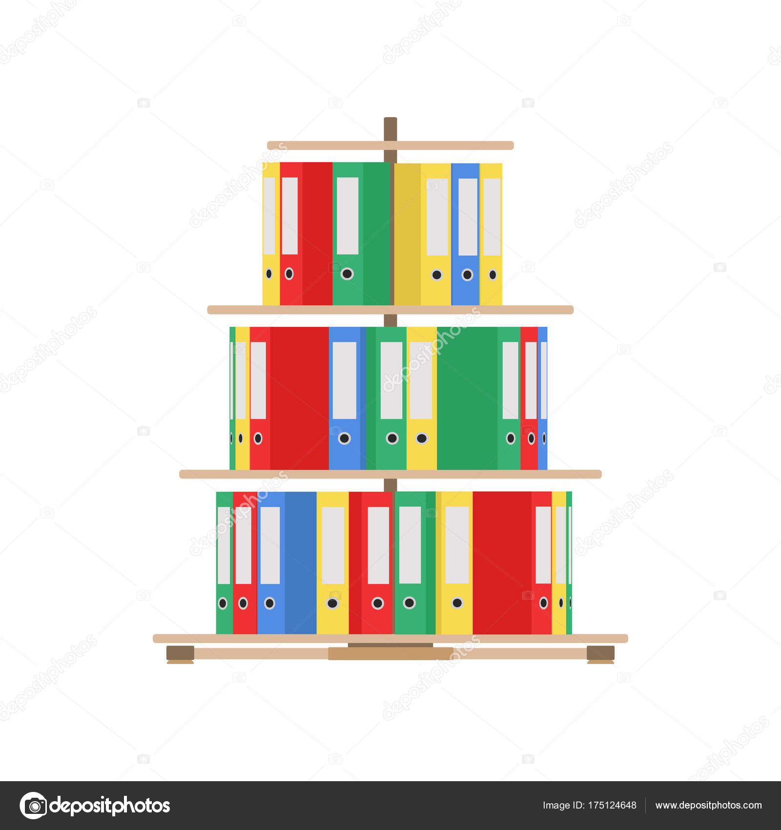 Ikon gambar bisnis pengikat berkas kantor folder. Rak kertas dokumen ...