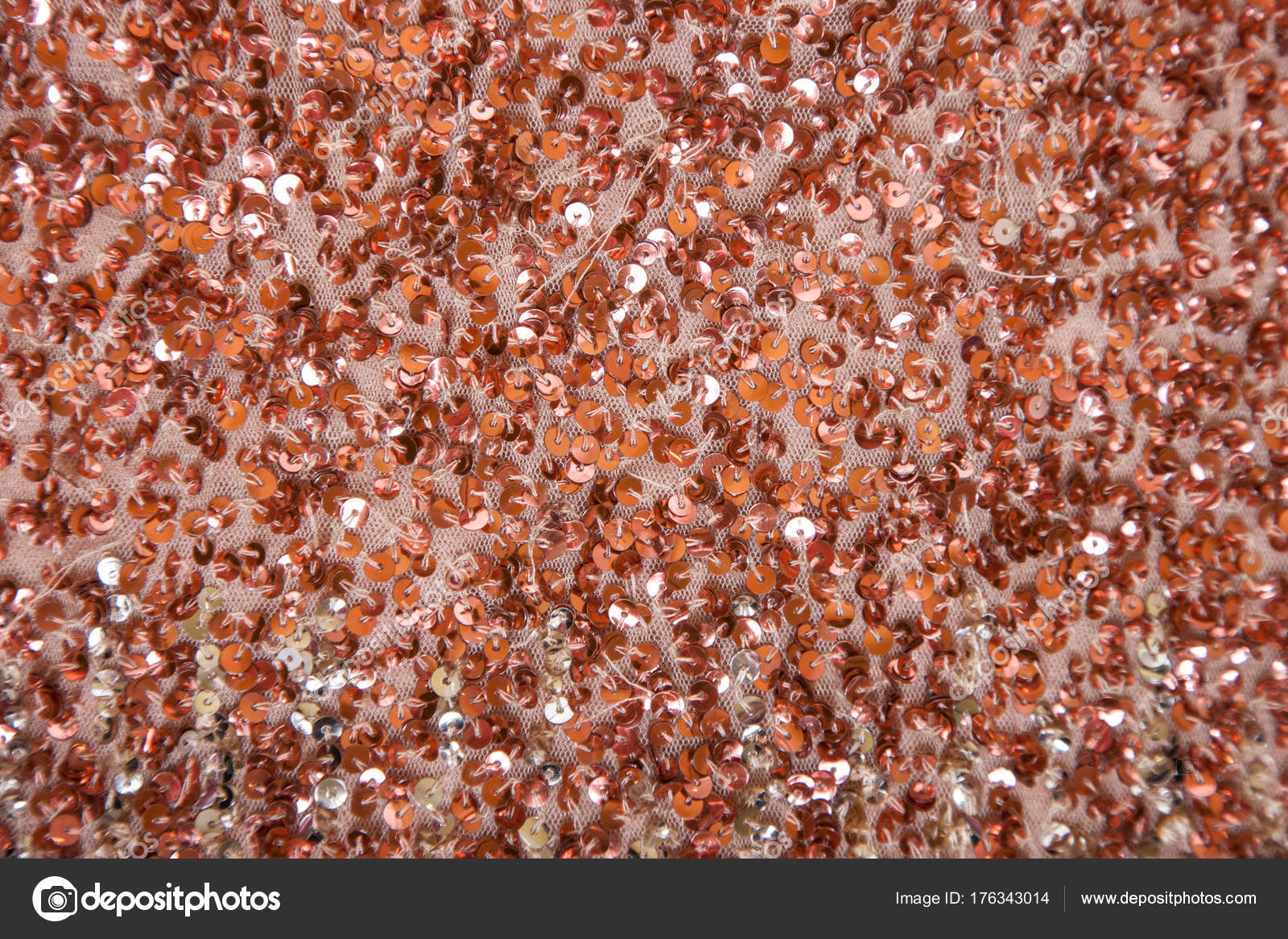 Holiday Abstract Orange Sequins Background Blinking Lights Fashion ...