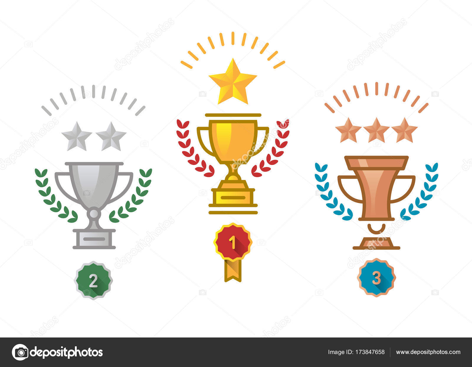 Icon: gold silver bronze trophy | Gold, Silver and Bronze Trophy Cup ...