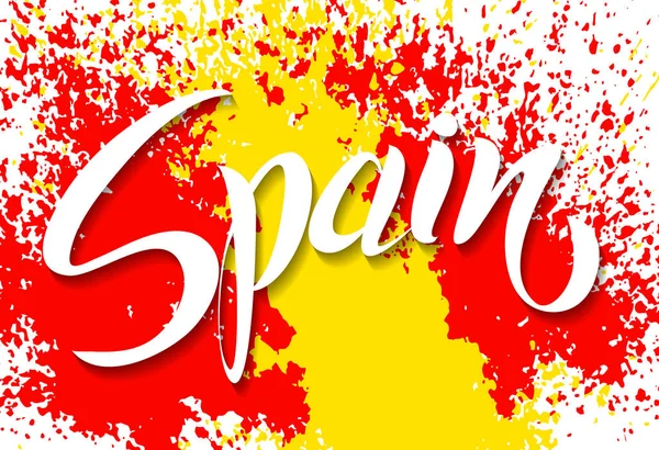 Handwritten Spain. Vector lettering. Flag of Spain made of color ⬇ ...