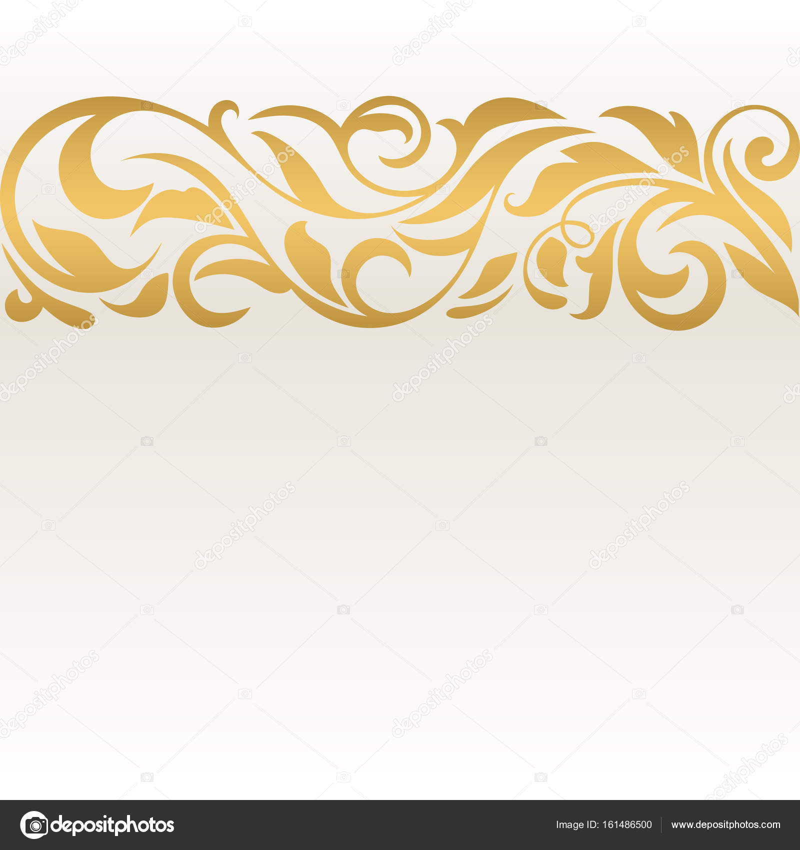 Golden abstract border on a light background. Vintage pattern. Stock ...