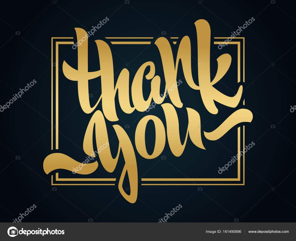 Terima kasih banyak. Kaligrafi emas modern. Th tulisan tangan Vektor ...