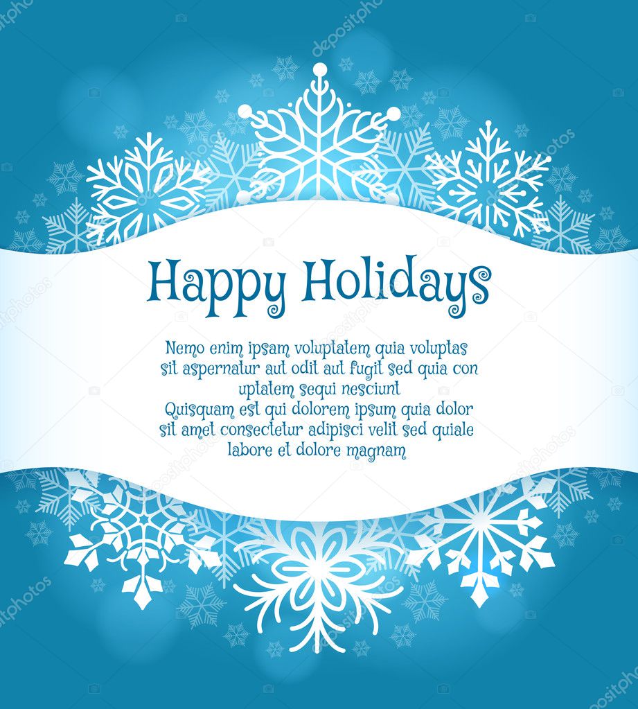 Happy holidays blue background with snowflakes Stock Vector Image by ...