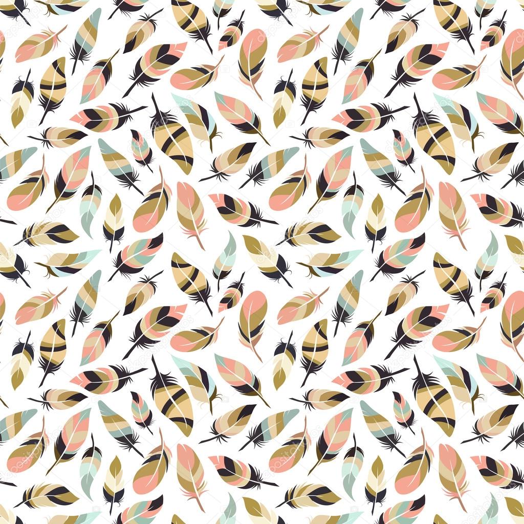 Boho style feather seamless pattern Stock Vector Image by ©vectortatu ...