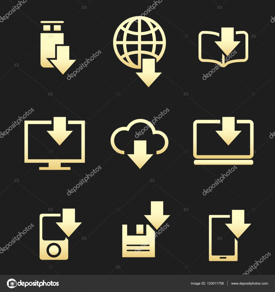 Different devices downloading data set Stock Vector Image by ...