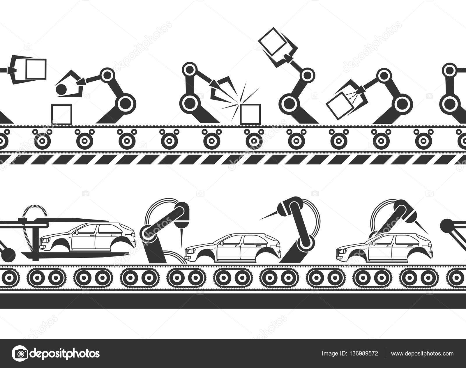 Factory Production Line Illustration