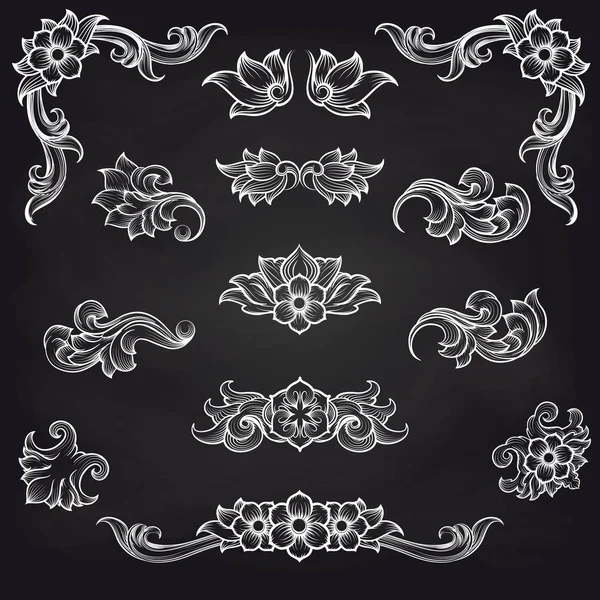Baroque engraving leaf scroll Stock Vector Image by ©vectortatu #106039772
