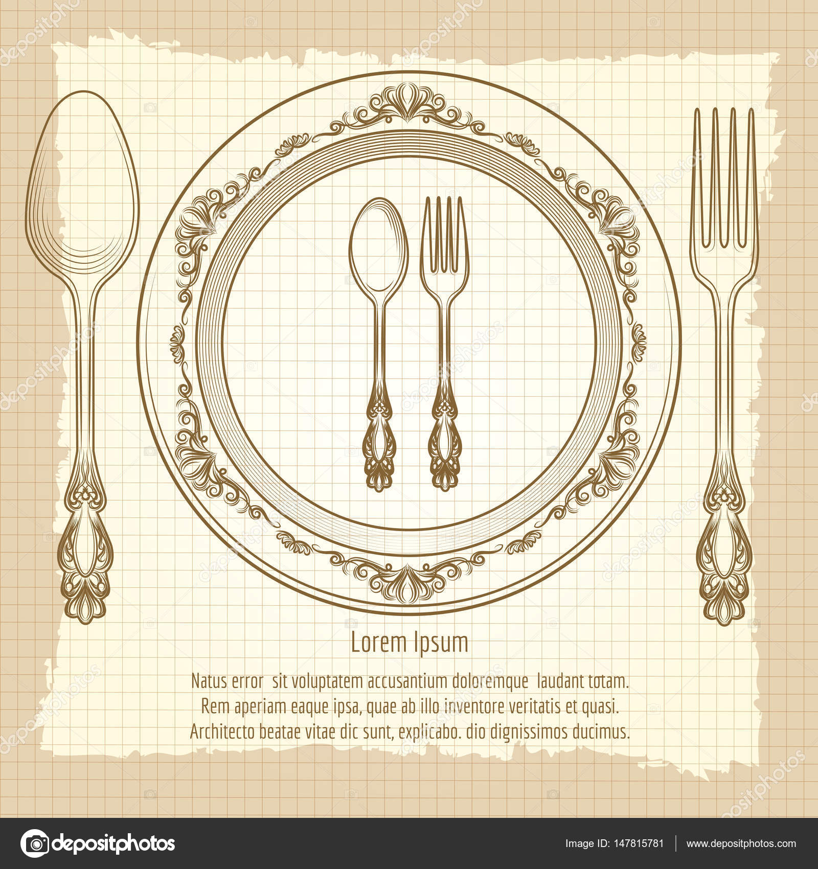 Table setting vintage poster design Stock Vector Image by ©vectortatu ...