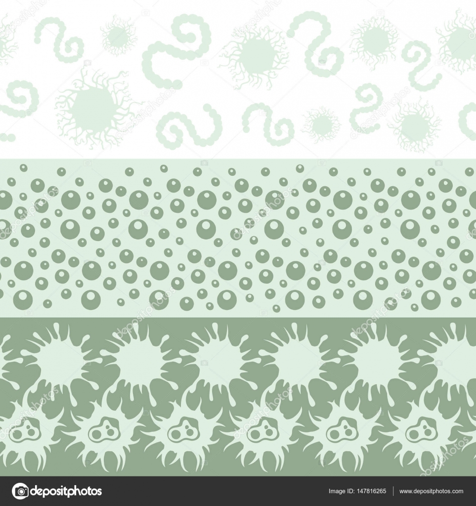 Microbes and bacteria seamless border collection Stock Vector by ...
