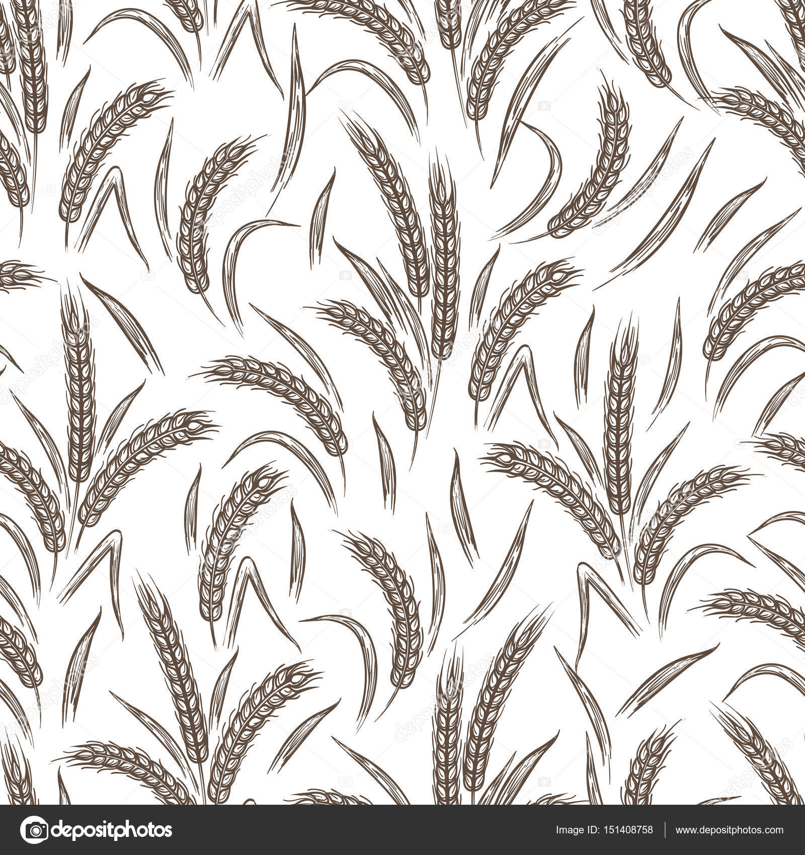 Ears of wheat seamless pattern Stock Vector by ©vectortatu 151408758