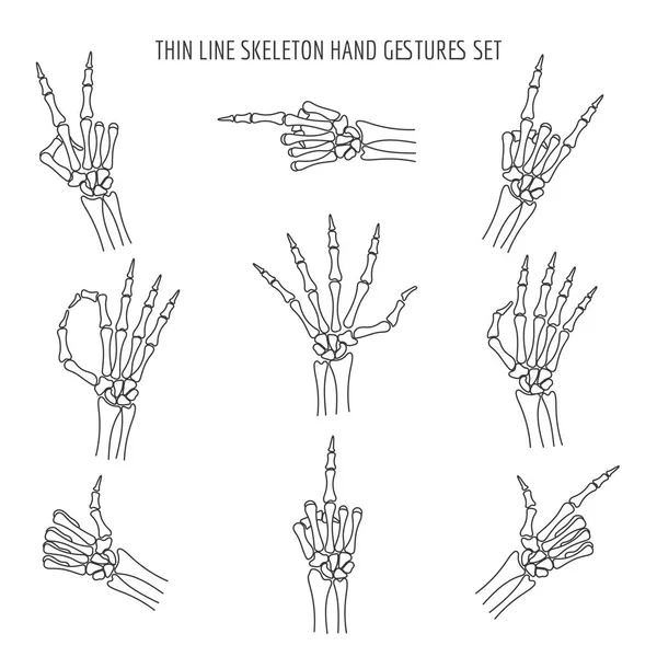 Skeleton hands gestures Vector Art Stock Images | Depositphotos
