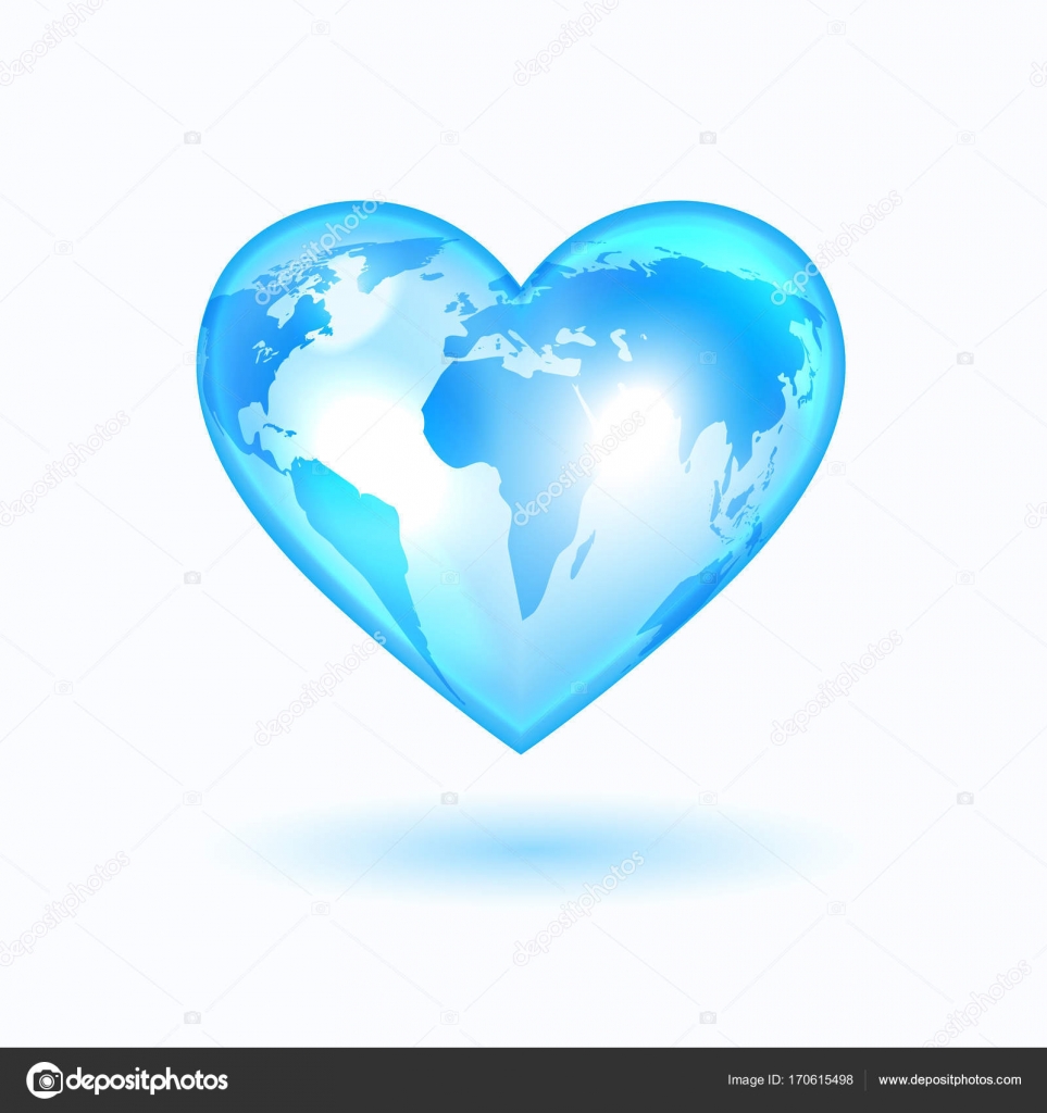 Heart with the world map Stock Vector Image by ©vectortatu #170615498