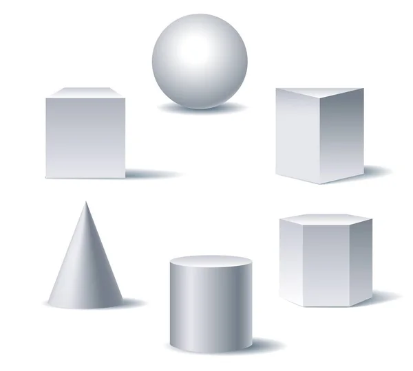 Set of basic 3d shapes. Black geometric solids on a white backgr Stock Vector Image by ©Farber ...