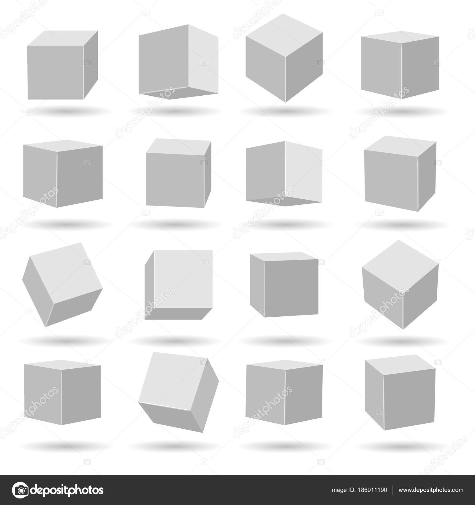 White cubes blocks models Stock Vector Image by ©vectortatu #186911190
