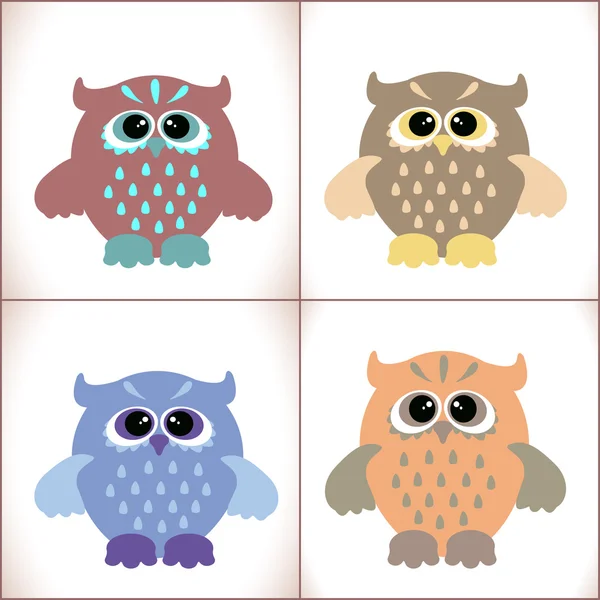 Cartoon moods | Cartoon owls in different moods — Stock Vector © Olga ...