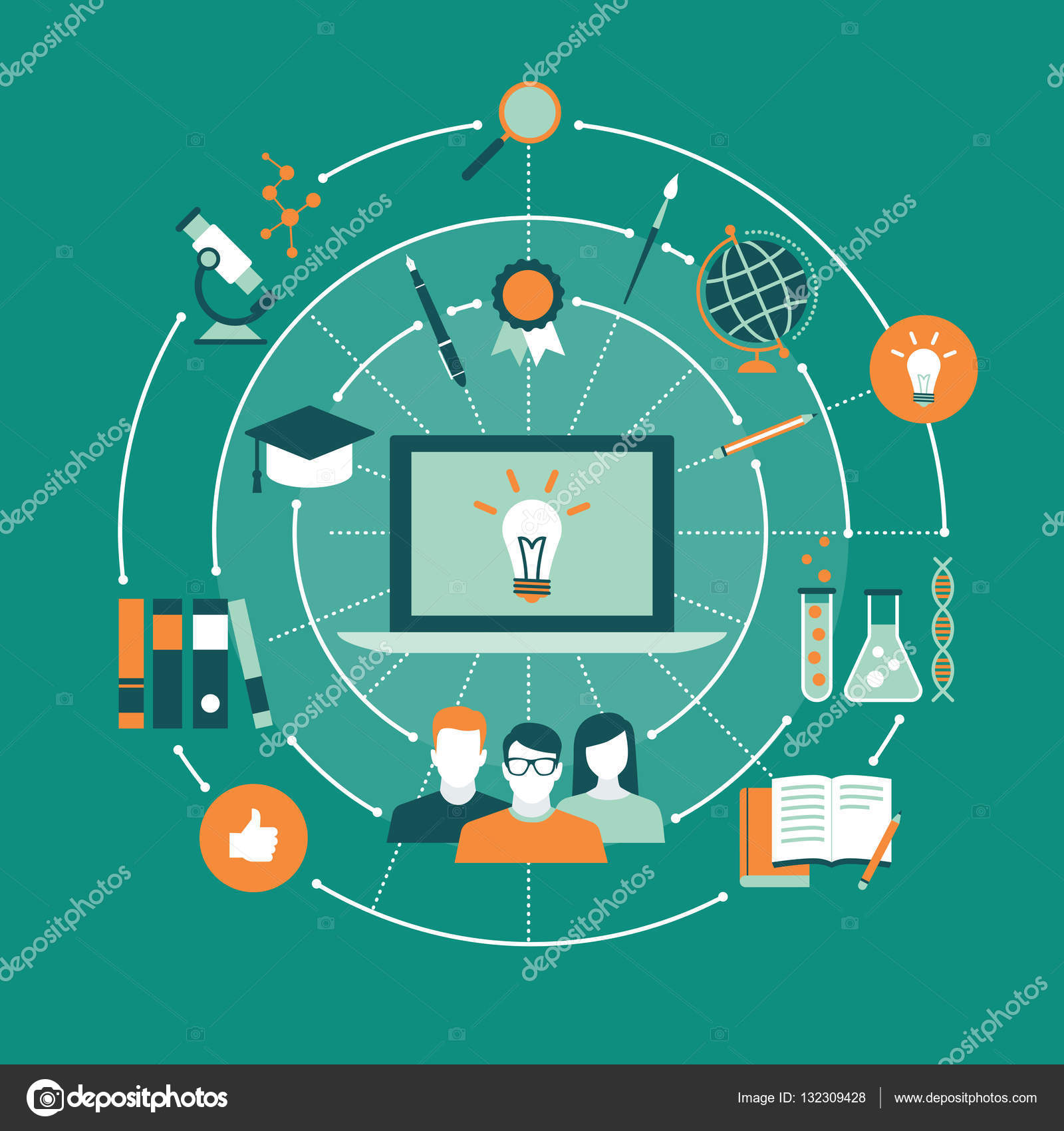 Poster of E-learning courses Stock Vector by ©elenabs 132309428