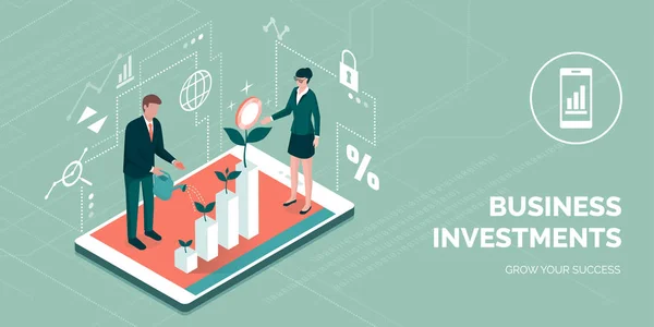 Businessman Businesswomqn Choosing Right Solution Investments Savings