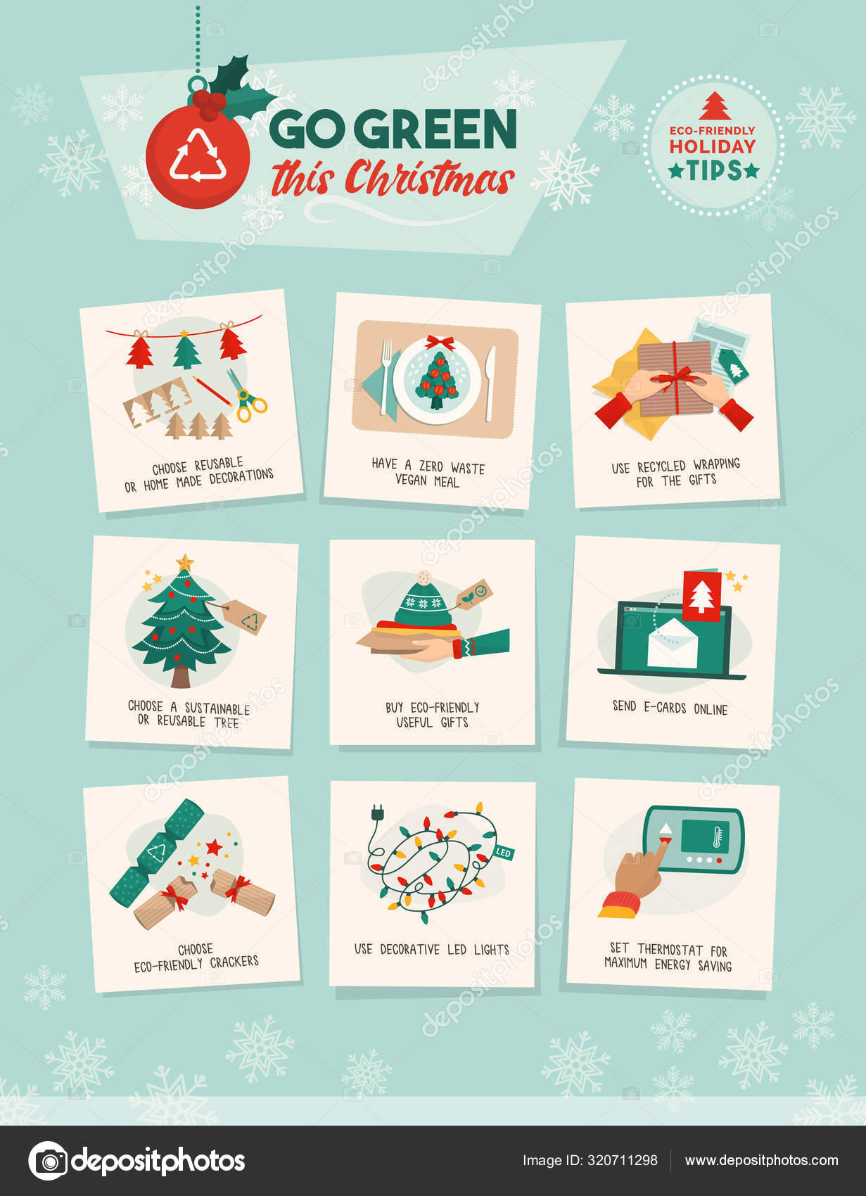 Green Christmas How Have Sustainable Eco Friendly Holiday Home Vector ...