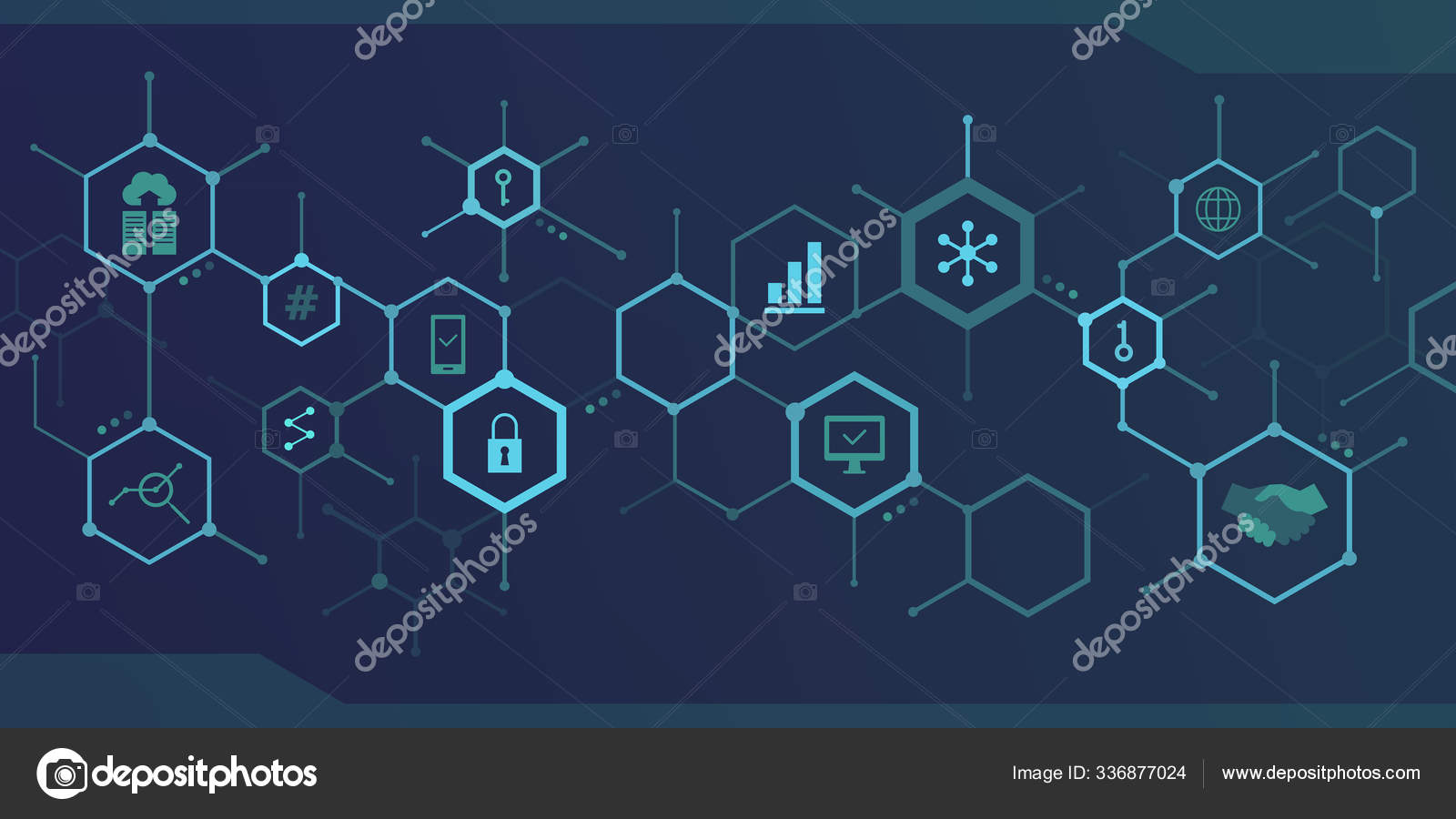 Internet, blockchain and data abstract background Stock Vector Image by ...