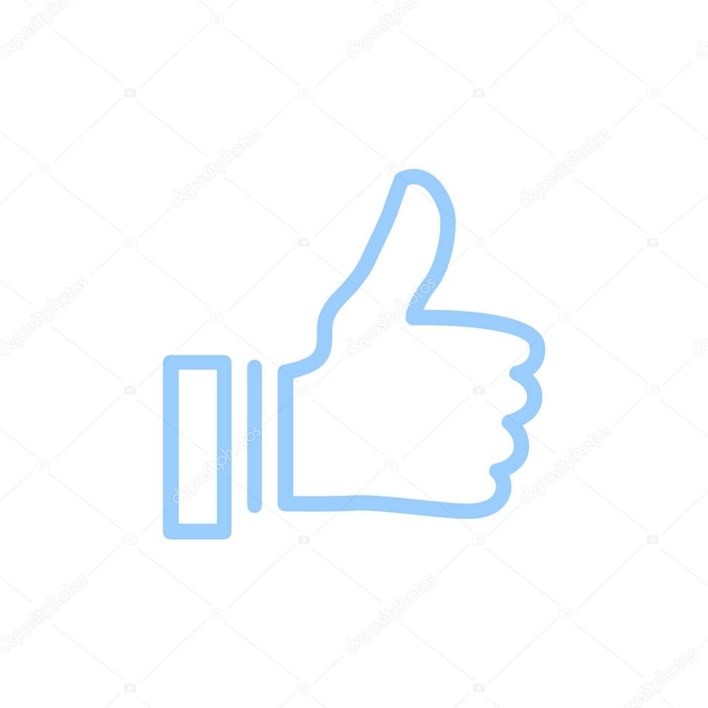 Плоский большой палец вверх веб-иконка, вектор, иллюстрация #176083560 ...