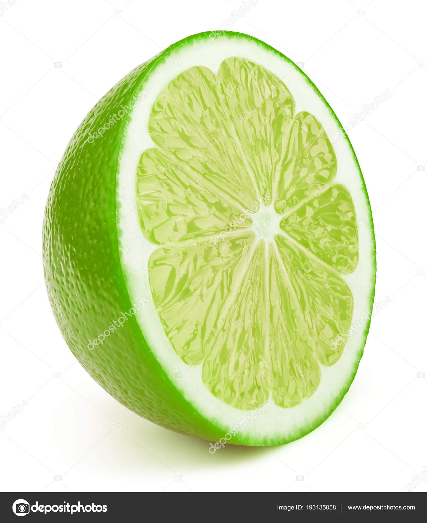 Half of lime fruit slice isolated on white — Stock Photo © vmenshov ...