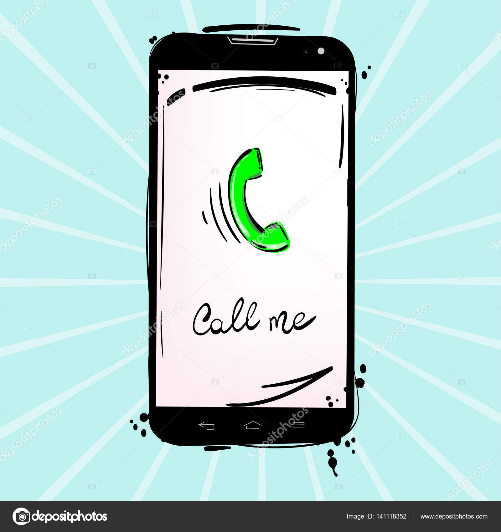 Vector icons, sticker: Call me! Stock Vector by ©Tyhinka 141118352