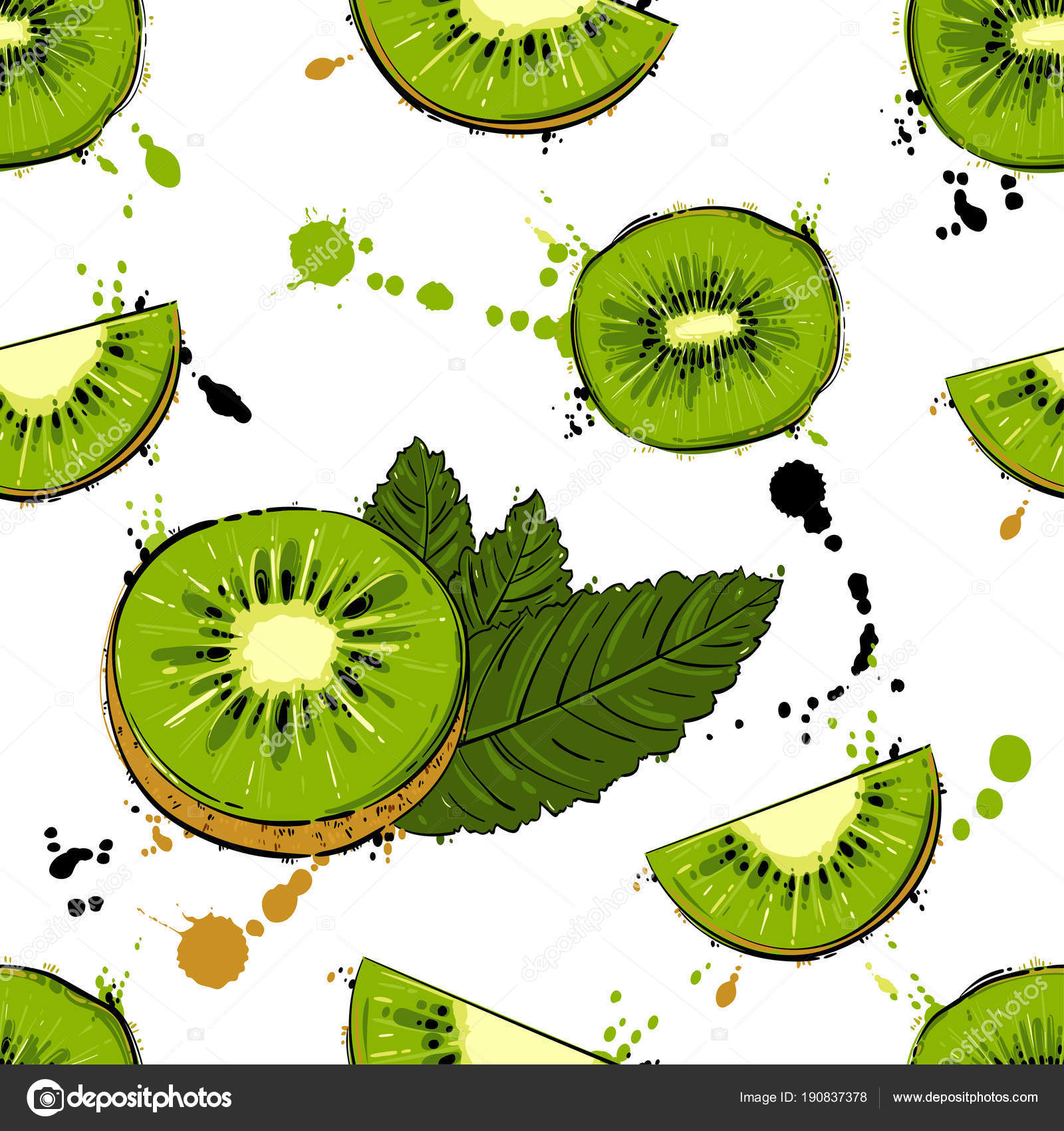 Vector abstract background with kiwi Stock Vector Image by ©Tyhinka ...