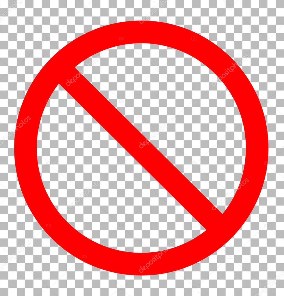 Vettoriale stockSegnale di proibizione trasparente. segno di divieto ...