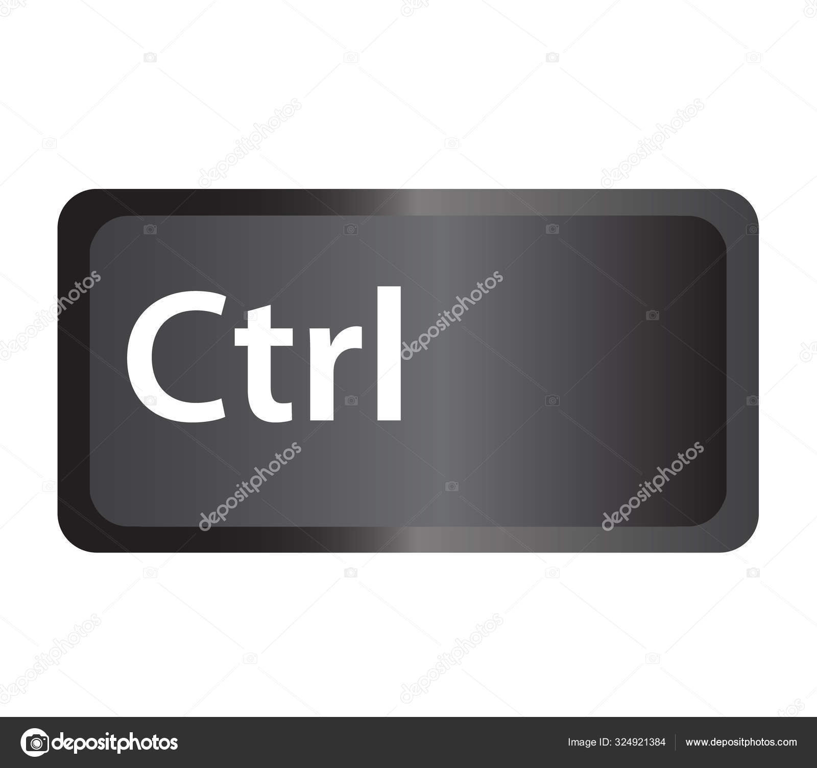 Control (Ctrl) computer key button on white background. flat style ...