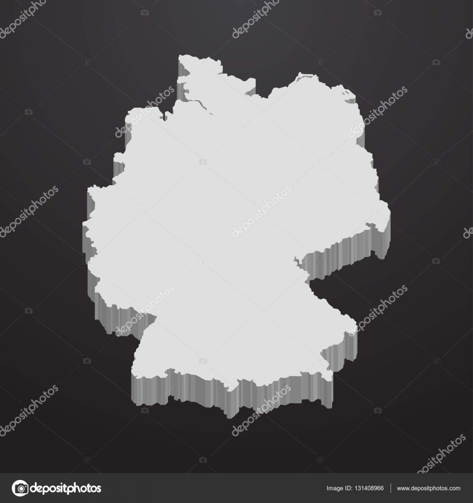Germany map in gray on a black background 3d Stock Vector Image by ...