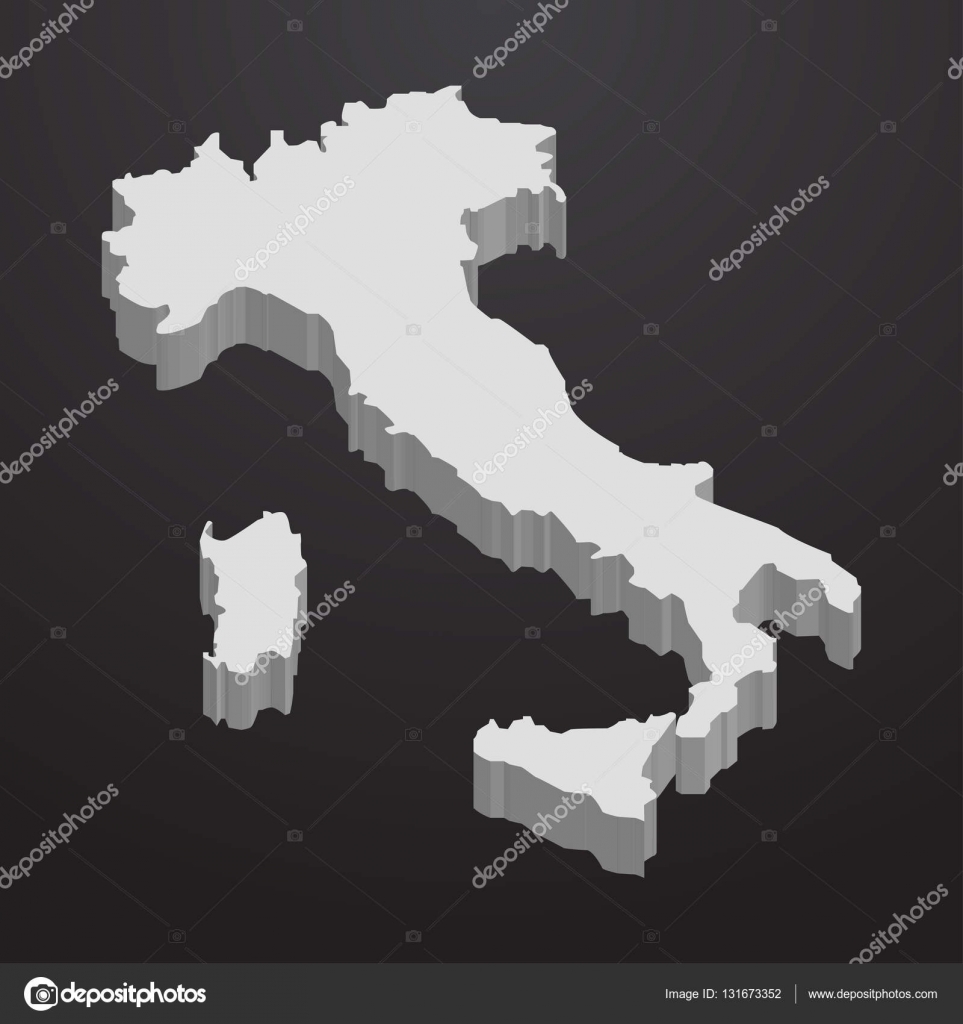 Italy map in gray on a black background 3d Stock Vector Image by ...