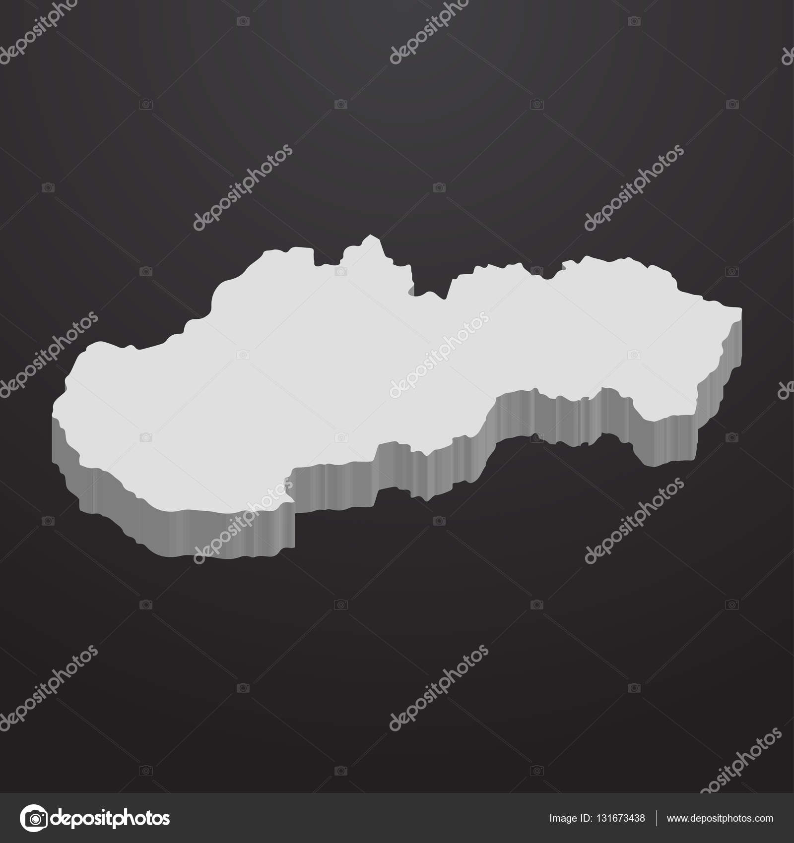 Slovakia map in gray on a black background 3d Stock Vector Image by ...