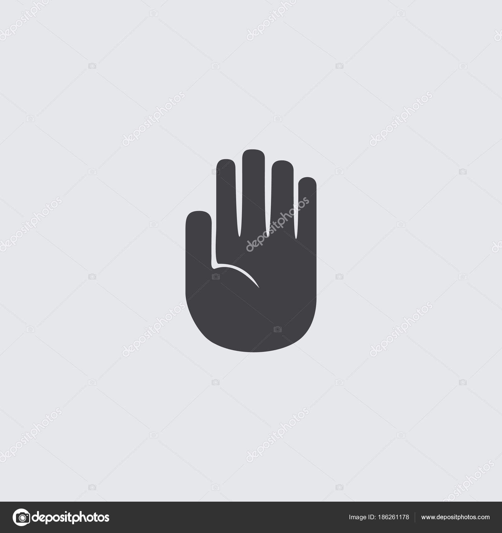 Hand stop icon in a flat design in a black color Stock Vector Image by ...