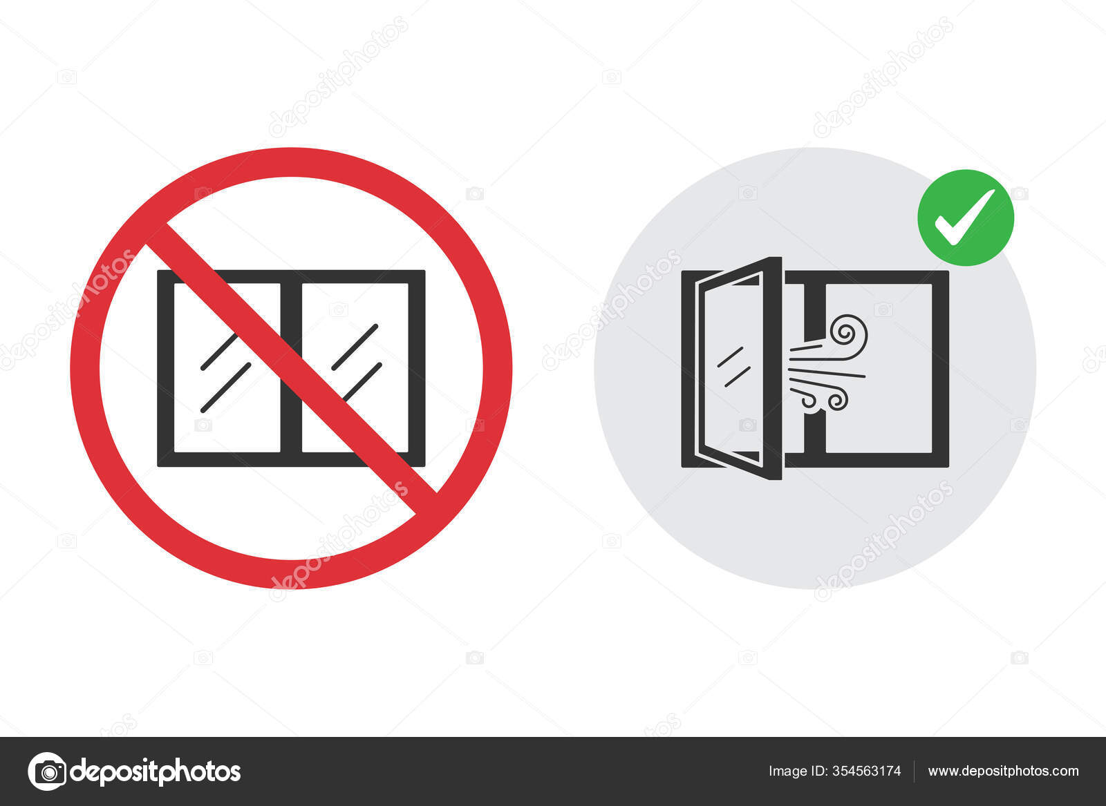 Closed Window Icon Open Window Fresh Air Stock Vector Image by ©stas11 ...
