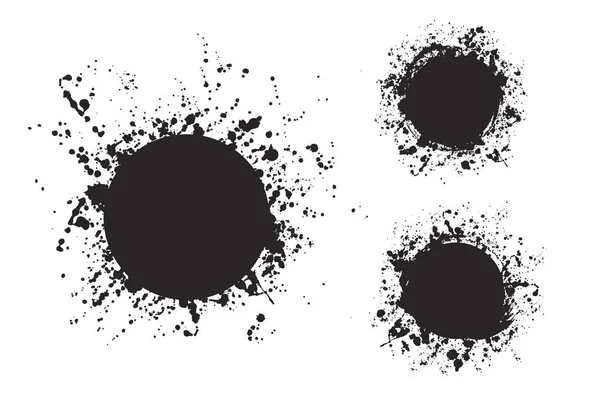 Splatter gold round frame backgrounds paints set with golden splash on ...